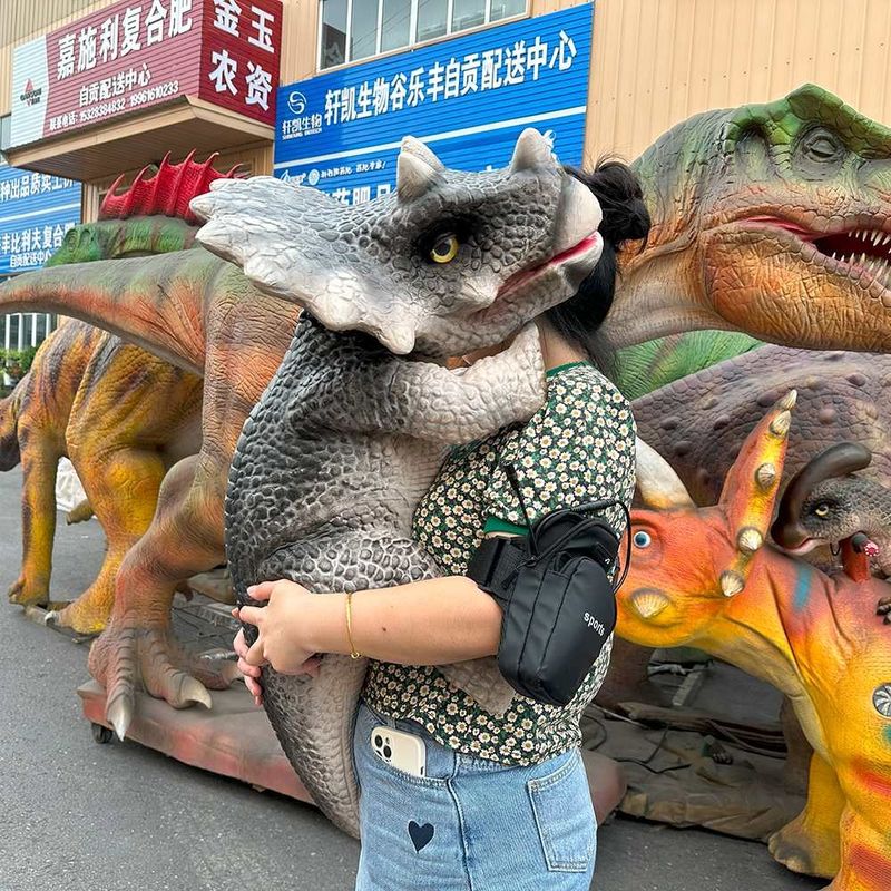 Waterproof Silicone Realistic Dinosaur Hand Puppet for Theme Parks