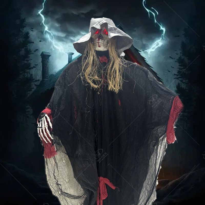 Customized Color Electric Scary Witch Prop For Halloween Decorations